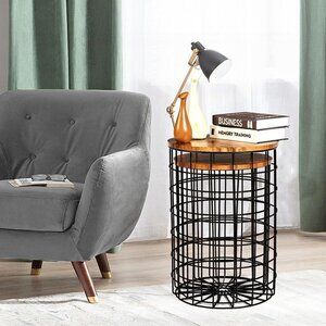Accents | New 2 Pcs Nesting End Table With Storage Side Tables Wire ...